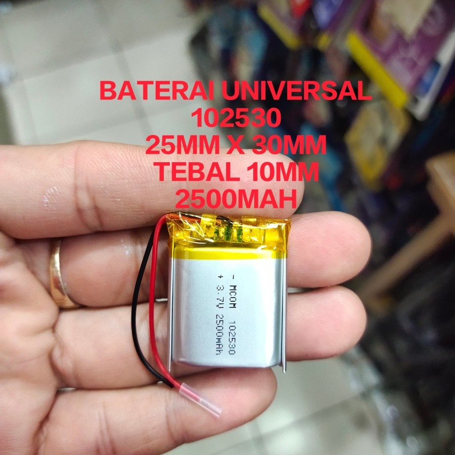 Jual BATERAI ELEKTRONIK 102530 UKURAN 25mm x 30mm 2500mah KABEL 2 TEBAL 10MM BATTERY MANTUL ...