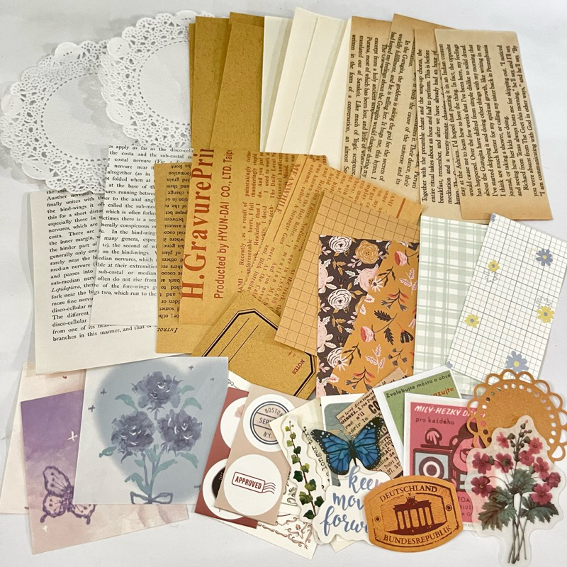 Jual 45 pcs Mini Journal Kit Vintage Potongan Kertas Decoration Diary ...