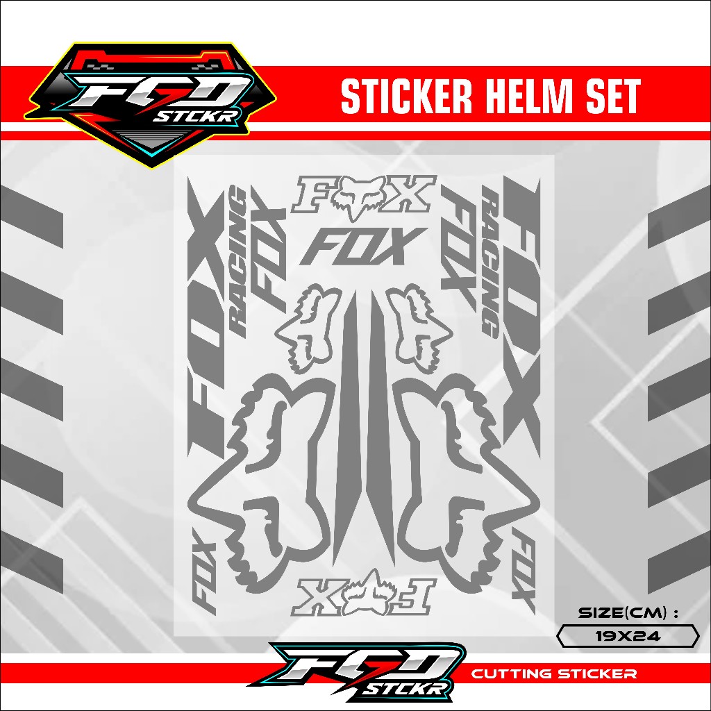 Jual STIKER HELM - CUTTING STIKER FOX SET UNTUK HELM (PREMIUM+TERMURAH ...