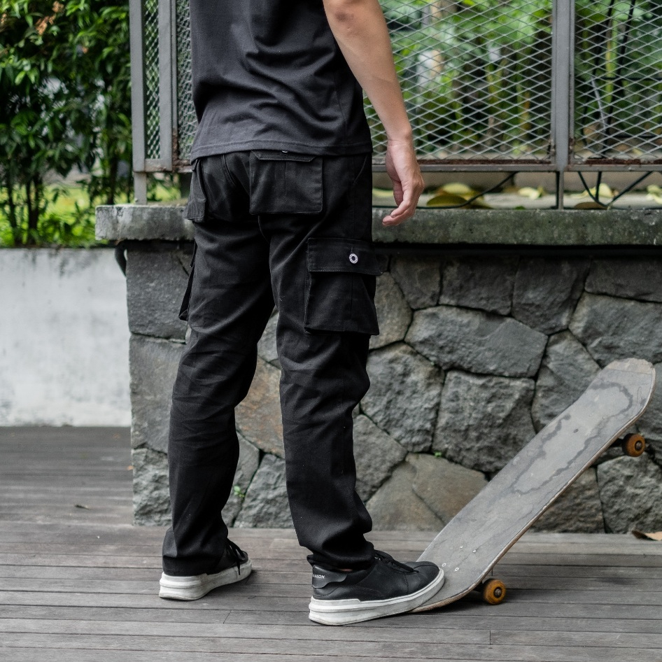 Jual BAPIN Long Cargo Pants Black | Shopee Indonesia