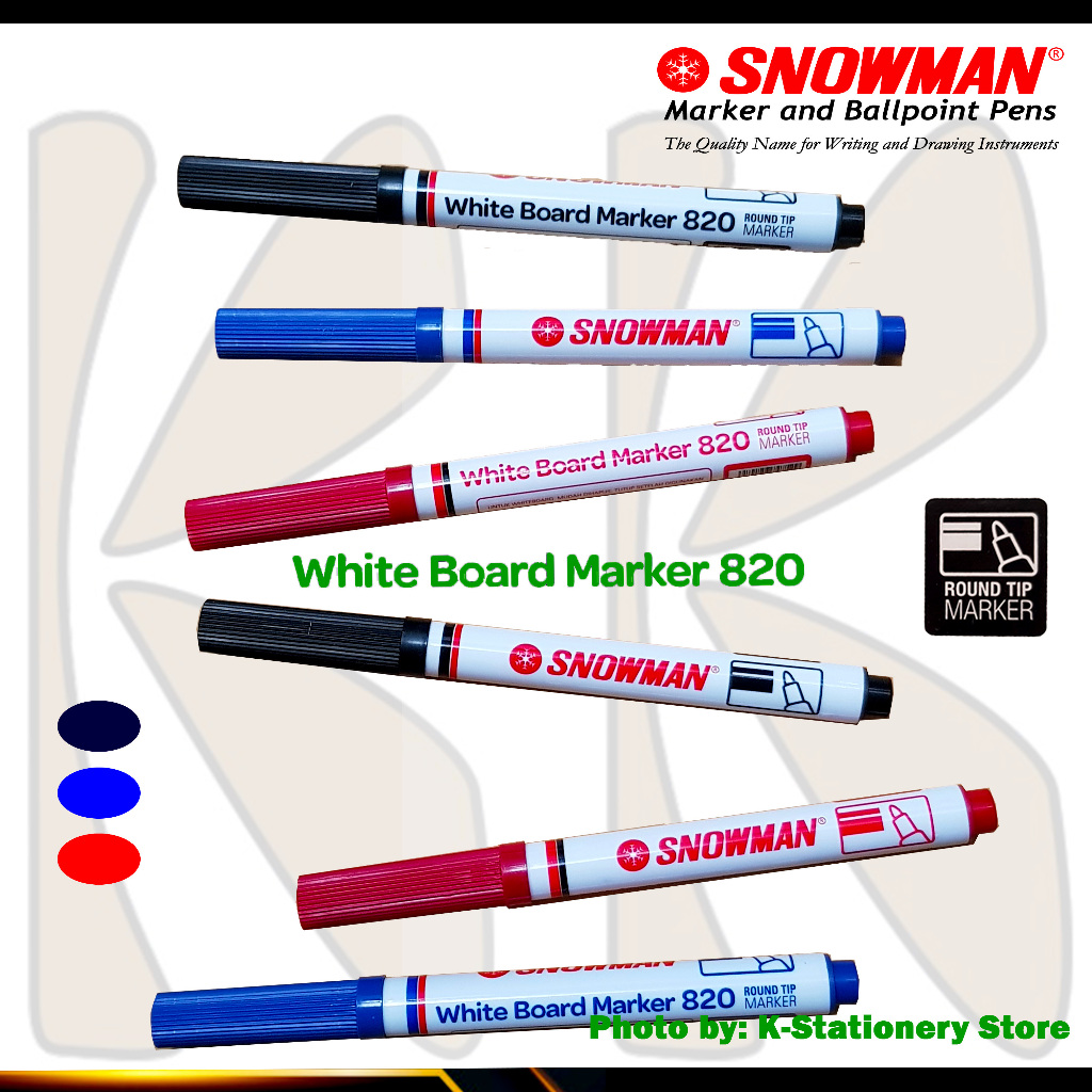 Jual [ Non - Permanent ] Spidol Papan Tulis Snowman 820 – Original ...