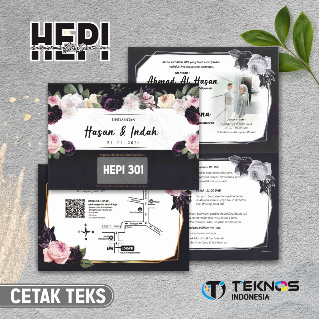 Jual CETAK UNDANGAN NIKAH - UNDANGAN PERNIKAHAN BLANGKO SERIES HEPI ...