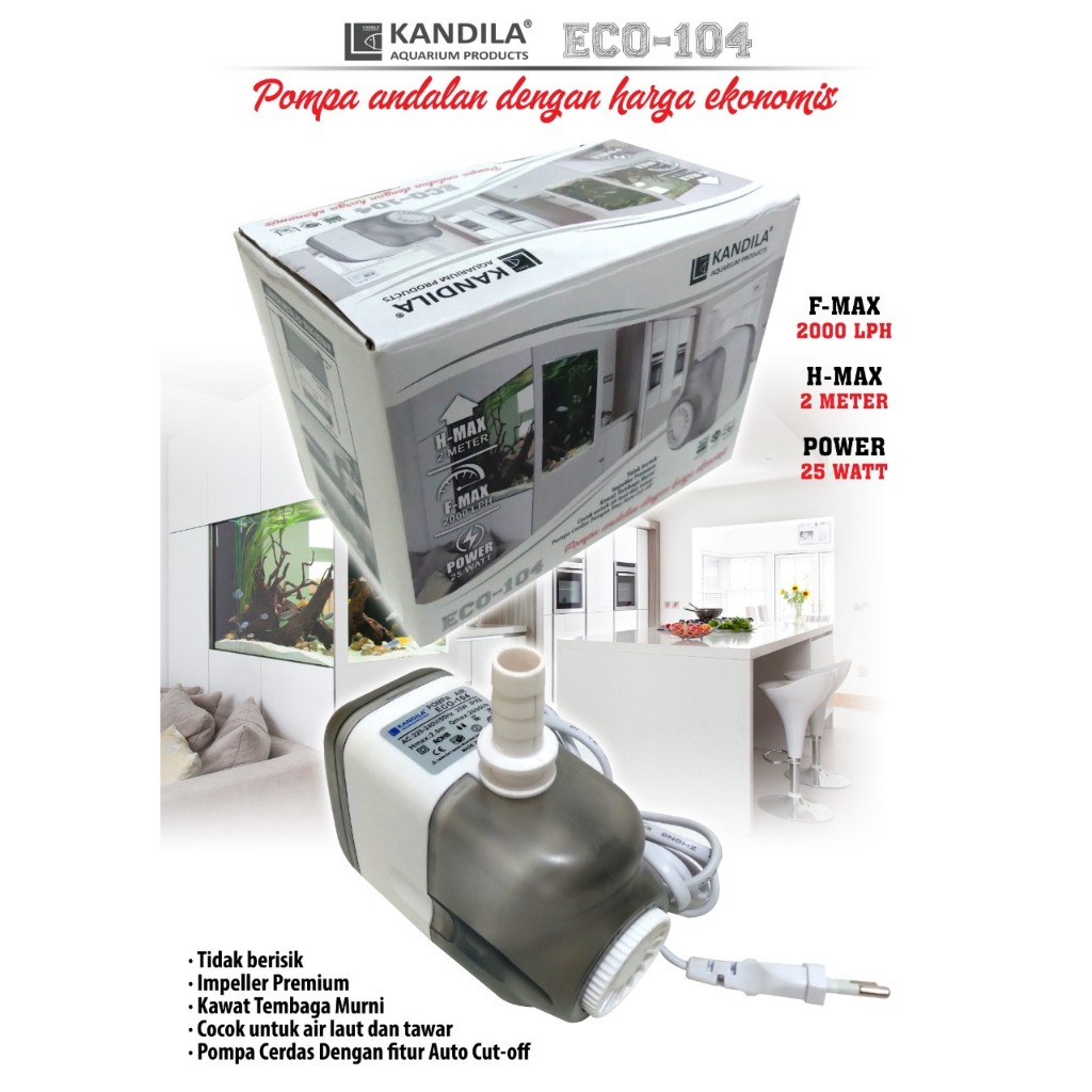 Jual Pompa Aquarium KANDILA ECO 104 water pump pompa celup Aquarium | Shopee Indonesia