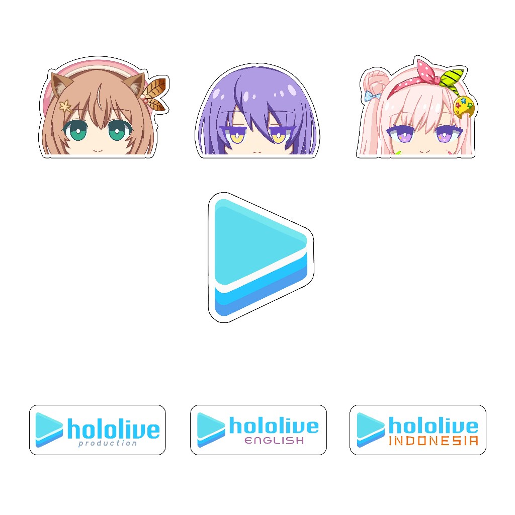 Jual Sticker vinyl anime vtuber HOLOLIVE INDONESIA GEN 1 PEEKER SET ...