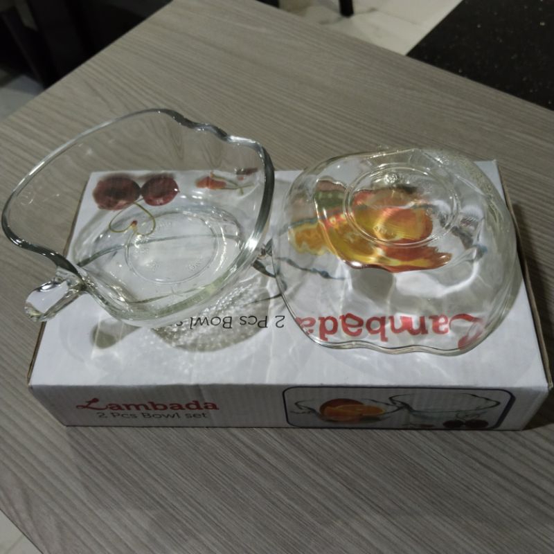 Jual Lambada Mangkok Apel Kaca 5 in Set isi 2 Pcs | Mangkok Kobokan ...