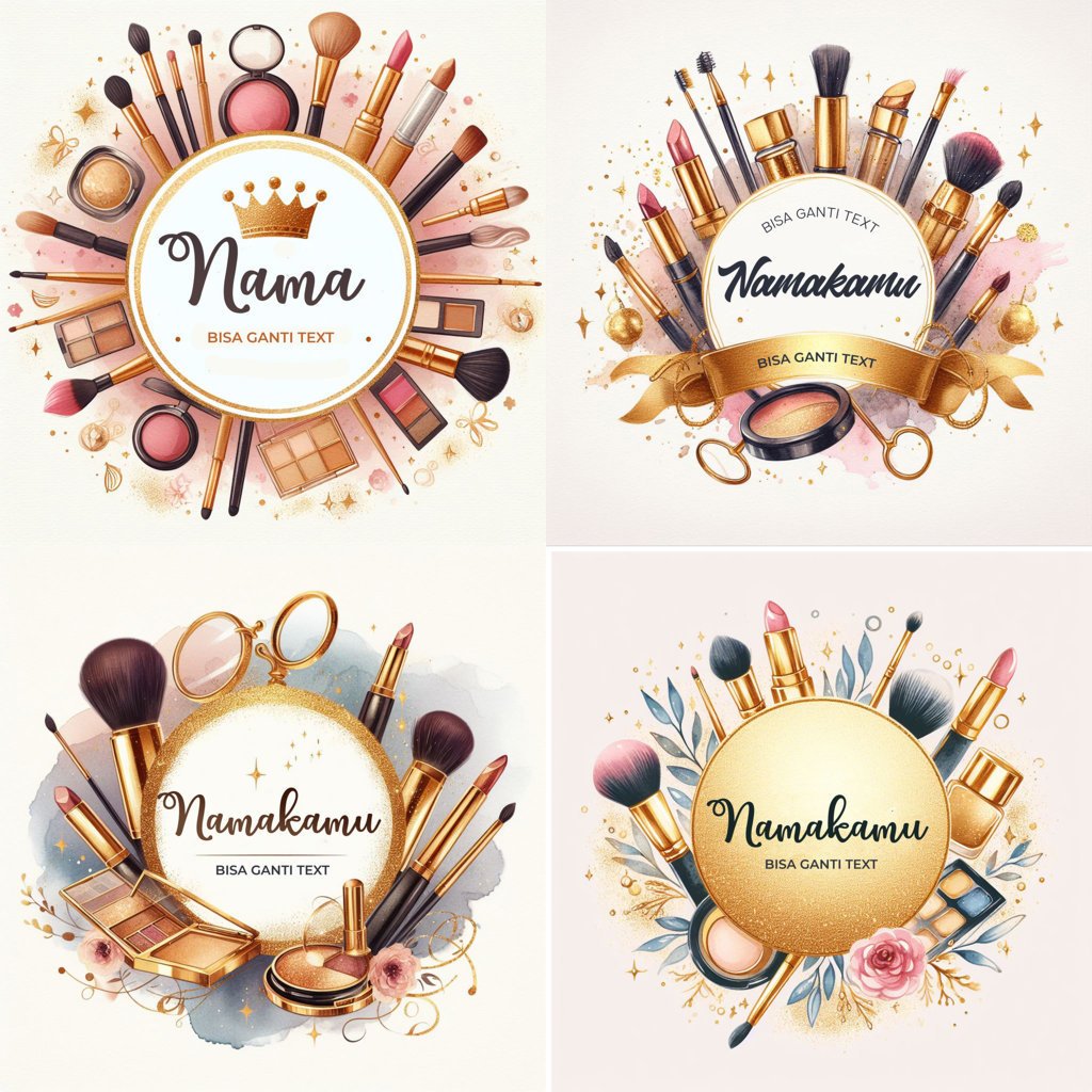 Jual jasa desain logo custom makeup gold elegant | Shopee Indonesia