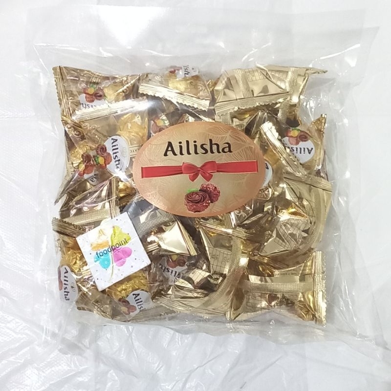 Jual Coklat Ailisha Peanut Chocolate Golden Wrapper isi 250gr | Shopee ...