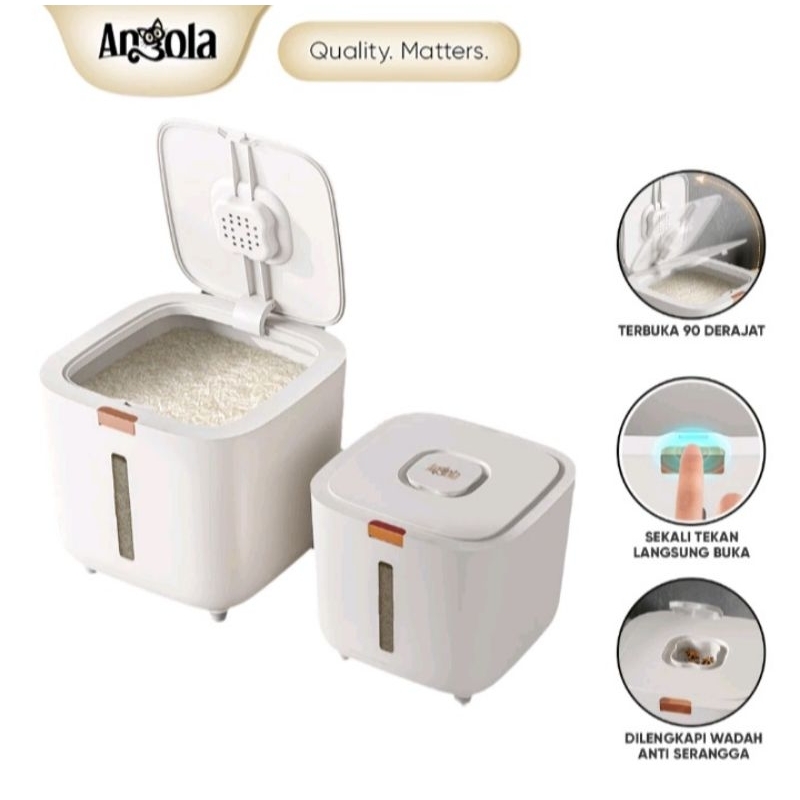 Jual Angola Dispenser Beras 5KG 10KG /Tempat Beras Serbaguna E03/E04 Tempat Wadah Penyimpanan ...