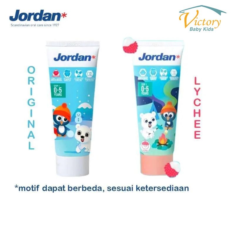 Jual Jordan Pasta Gigi Step 1 Milk Teeth Strawberry &Lychee Flavour 75g ...