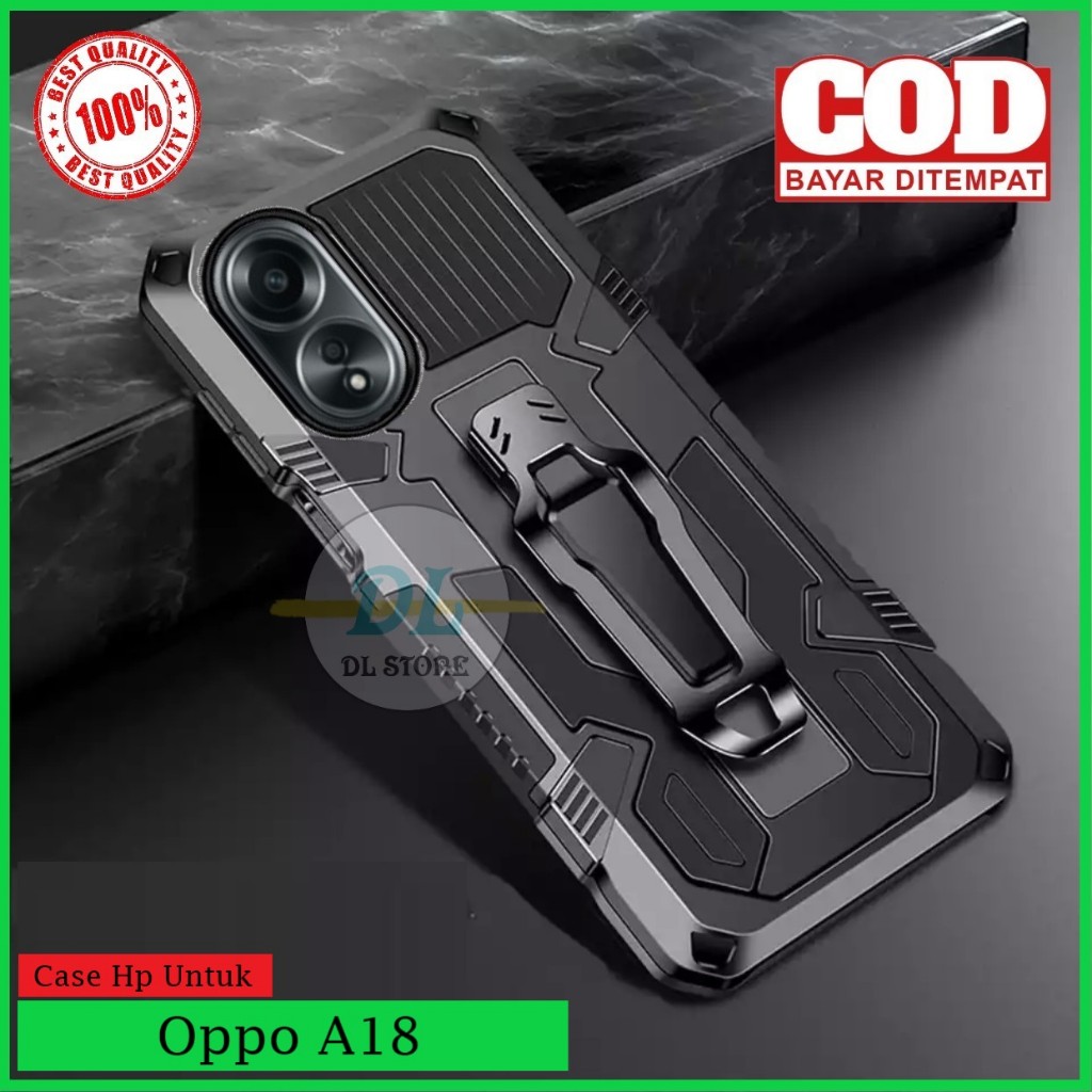 Jual CASING OPPO A18 PREMIUM CASE STANDING BELT CLIP HARD CASE ROBOT ...