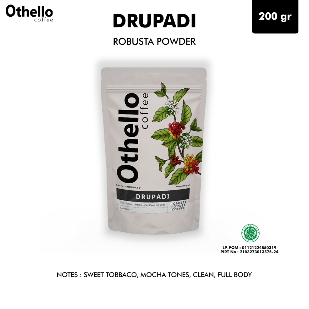 Jual OTHELLO Coffee Robusta Drupadi 200Gram | Shopee Indonesia