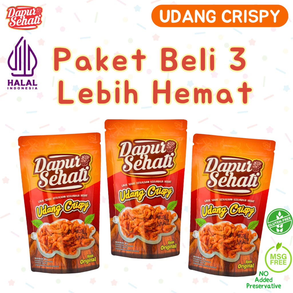 Jual Paket Hemat Isi 3 - Udang Crispy Dapur Sehati No MSG Bebas Gluten ...