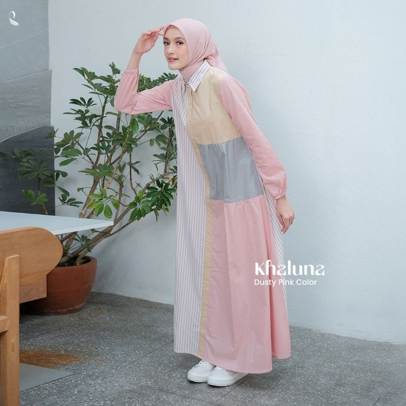 Jual Khaluna Dress Sylla Dress Casual kekinian Gamis Remaja kekinian ...