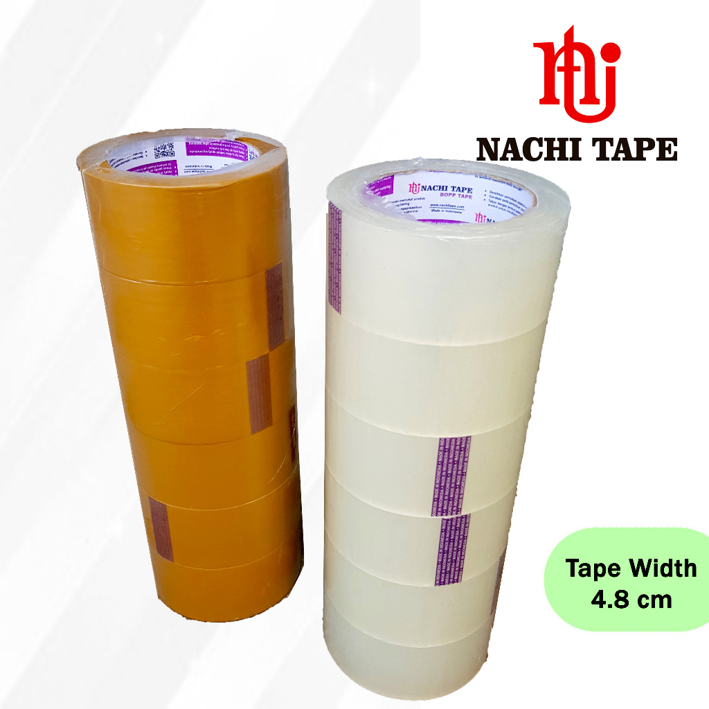 Jual Lakban Nachi Tape BOPP Original – Bening / Coklat – Duct Tape | Shopee Indonesia