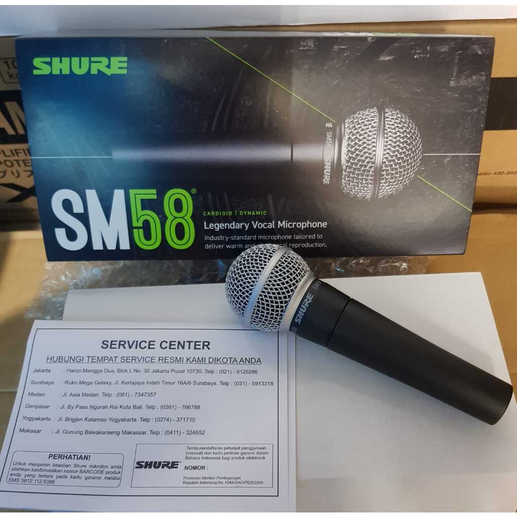 Jual Mic Kabel SHURE SM 58 ORIGINAL - SHURE SM 58 Dynamic Vocal Microphone GARANSI RESMI ...