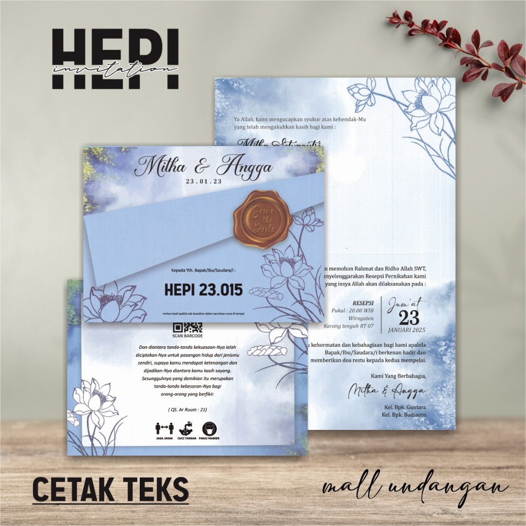 Jual CETAK UNDANGAN PERNIKAHAN BLANKO HEPI - UNDANGAN NIKAH SIMPLE ...