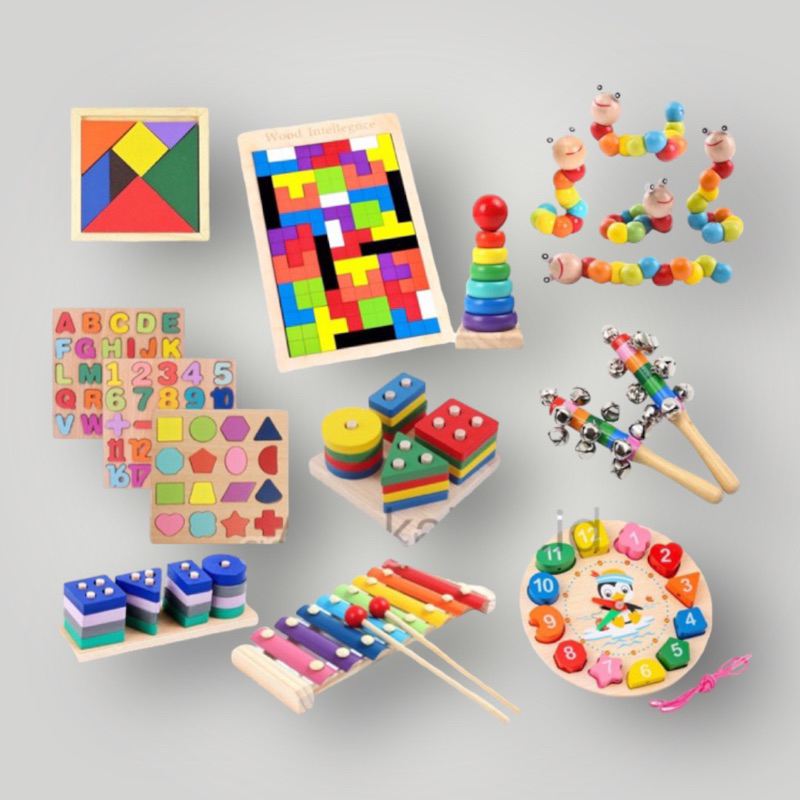 Jual Makassar - Mainan Edukasi Anak bahan kayu Puzzle angka huruf ...
