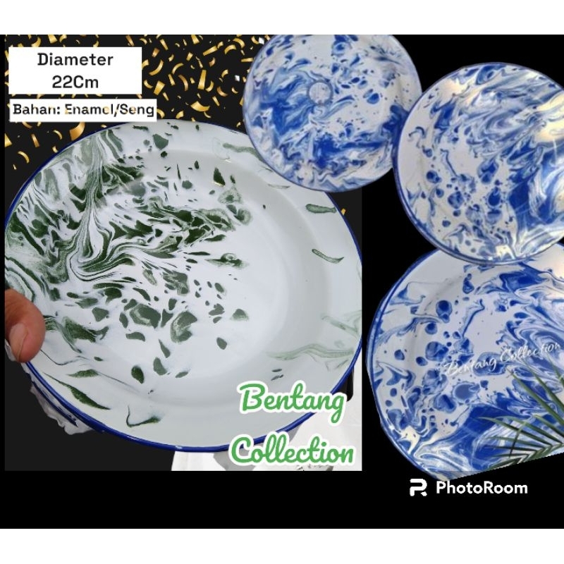 Jual Piring Enamel, Piring Seng, Piring 22 Cm Blirik, isi 6 pcs ...