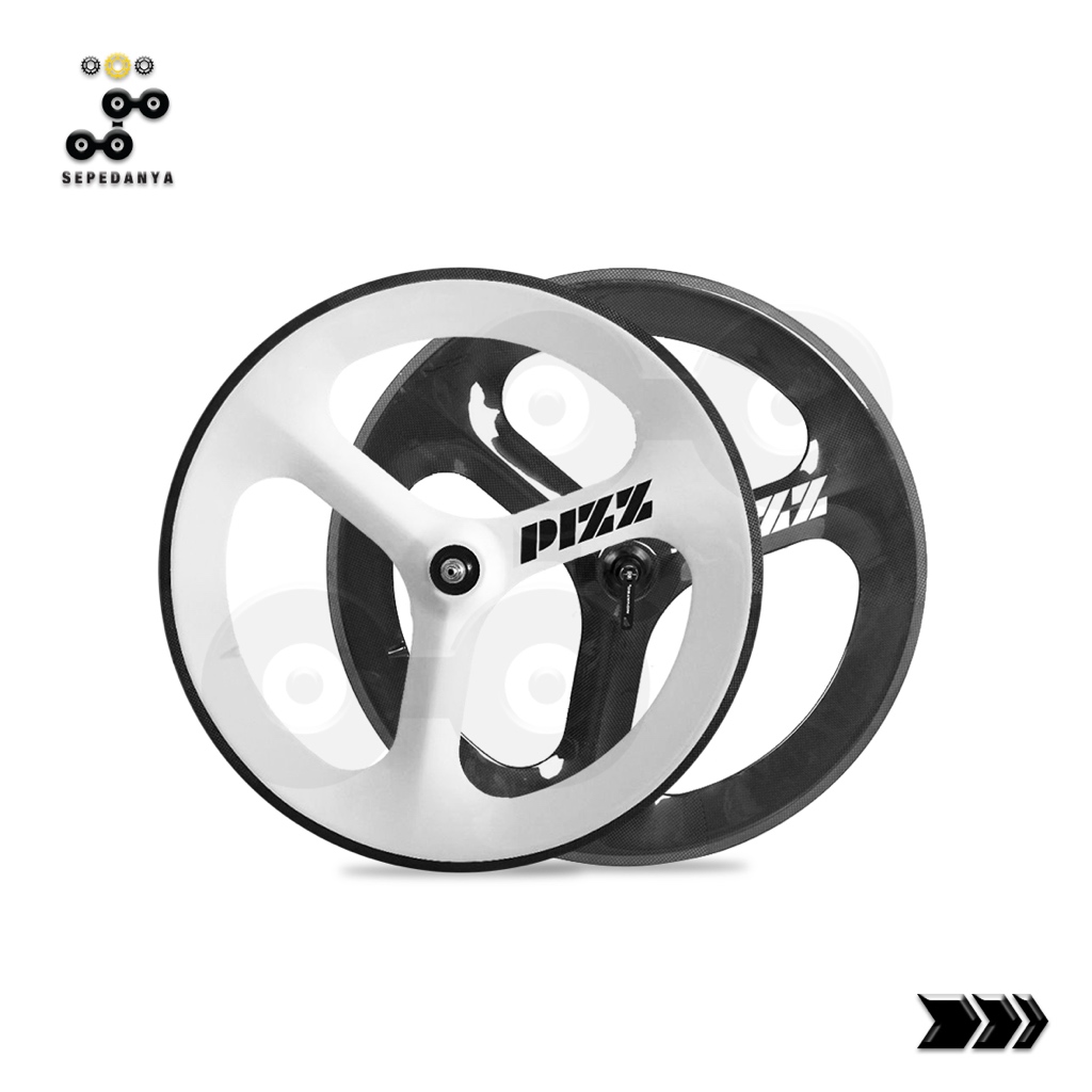 Jual Pizz Trispoke 3 Spoke T800 Carbon Wheels 700c Front Rear Depan ...