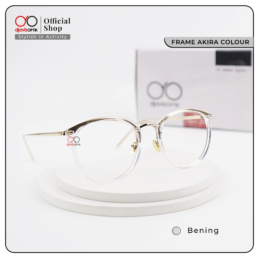 Jual DJAVA OPTIK - Frame Akira - Kacamata Korea Semi Cat Eye Titanium Lebar | Shopee Indonesia