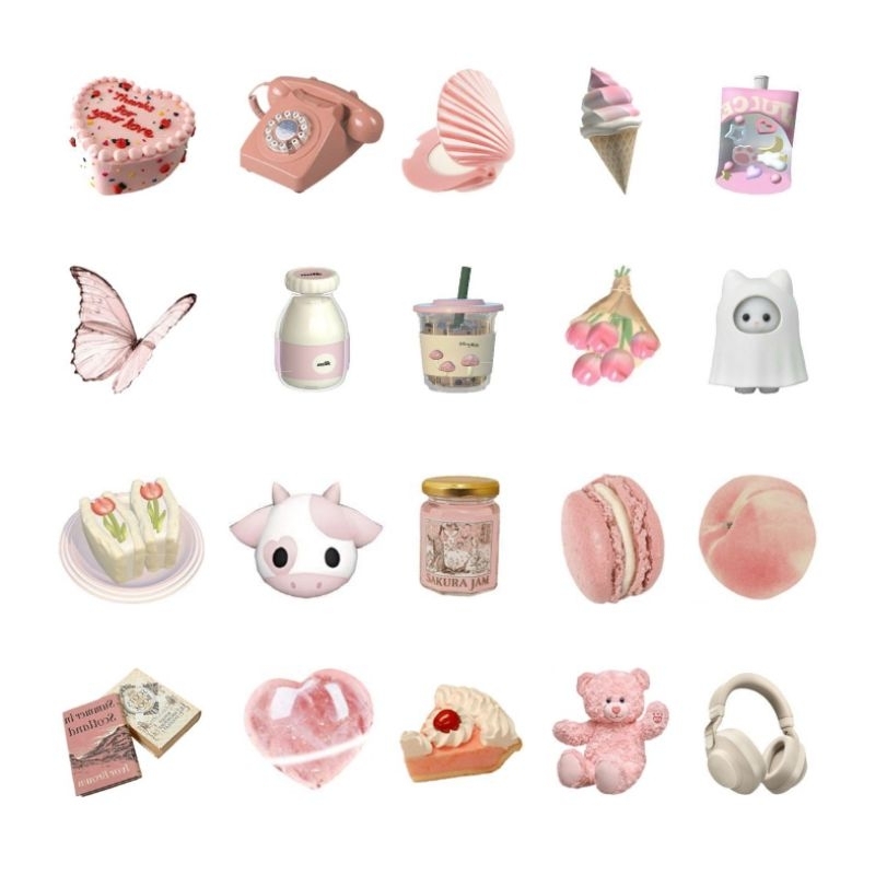 Jual [isi 20] PINK sticker aesthetic / sticker pink / sticker y2k ...