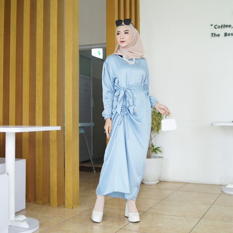 Jual DRESS SERUT SATIN TALI - GAMIS SERUT DRESS SILK KONDANGAN - BAJU ...