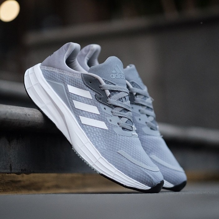 Jual Adidas Duramo SL Wide Men's Running Shoes - Core Grey / Sepatu ...