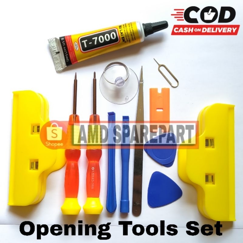 Jual Paket Lengkap Alat Service Hp Obeng 10 in 1 + Lem Lcd T7000 15ml Hitam Dan 2pcs Penjepit ...