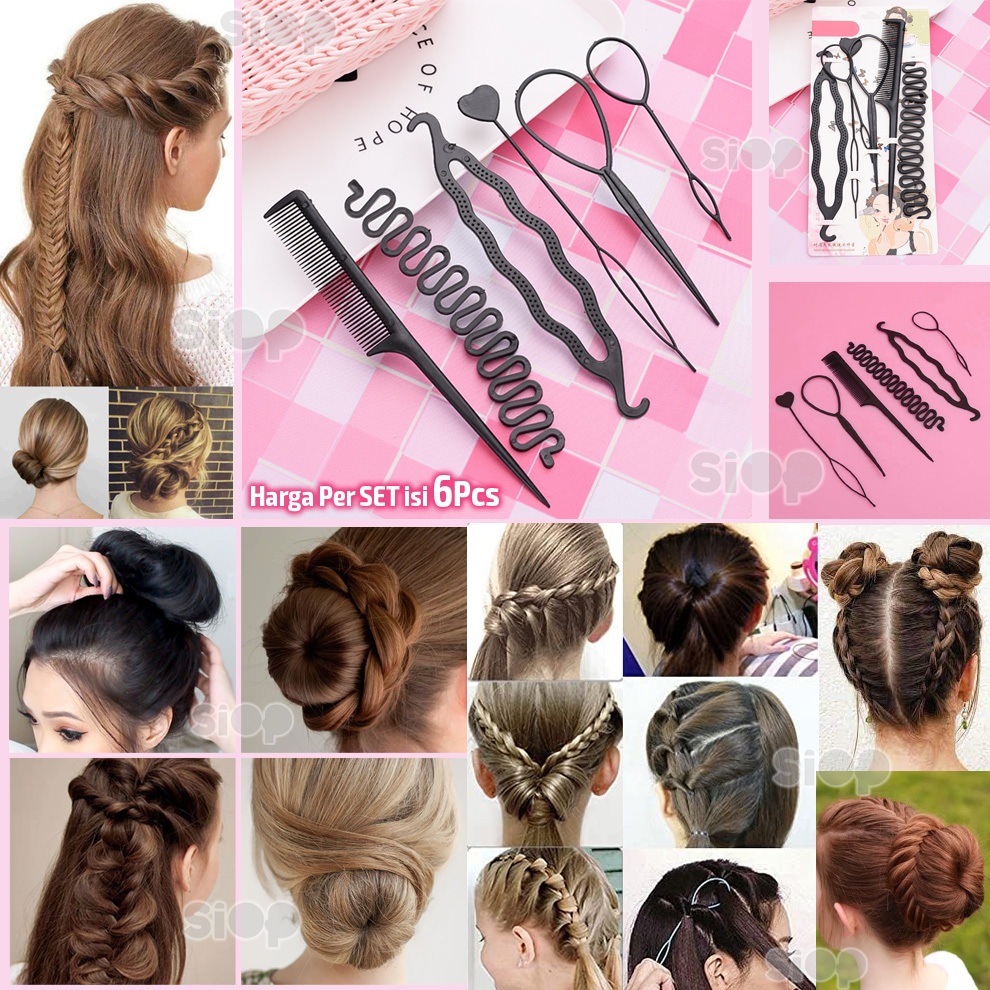Jual 6pcs SET Alat Kepang Kreasi Sanggul Rias Menata Rambut Alat ...