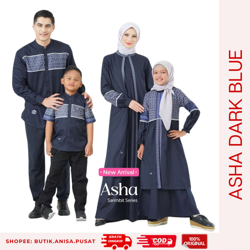 Jual MUTIF SARIMBIT ASHA DARK BLUE 2024 Keluarga Gamis Koko Agrana ...