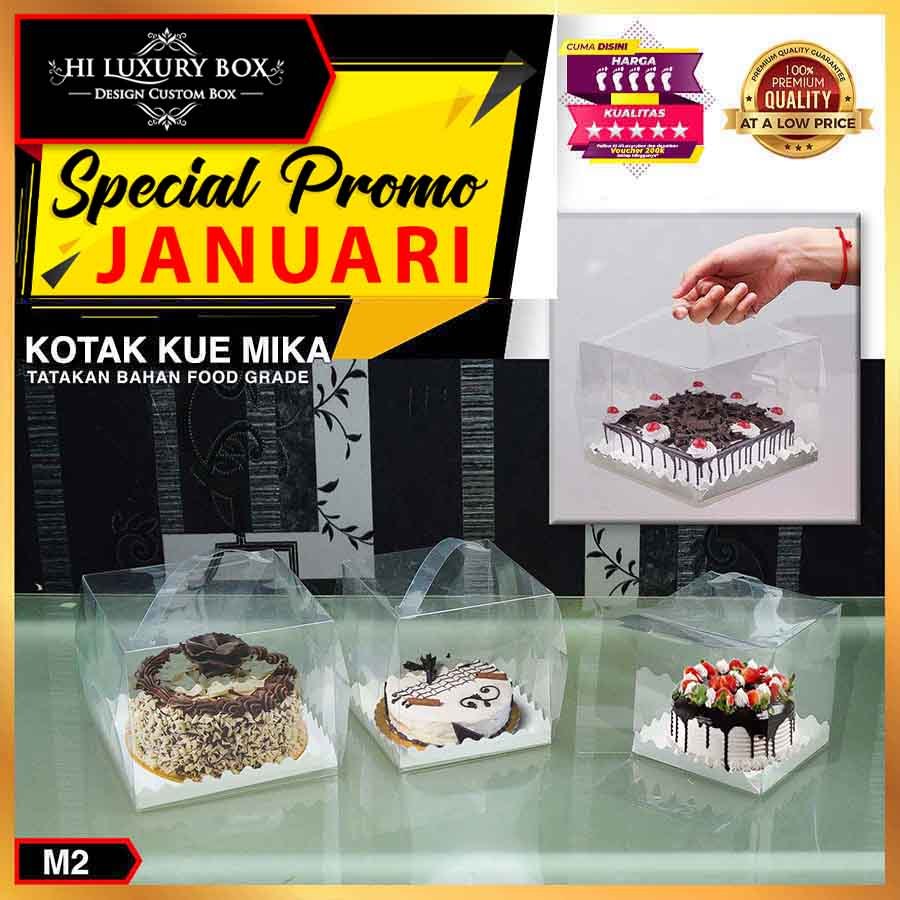 Jual Box Cake Kotak Kue Packaging Mika Transparan Murah M2 | Shopee ...