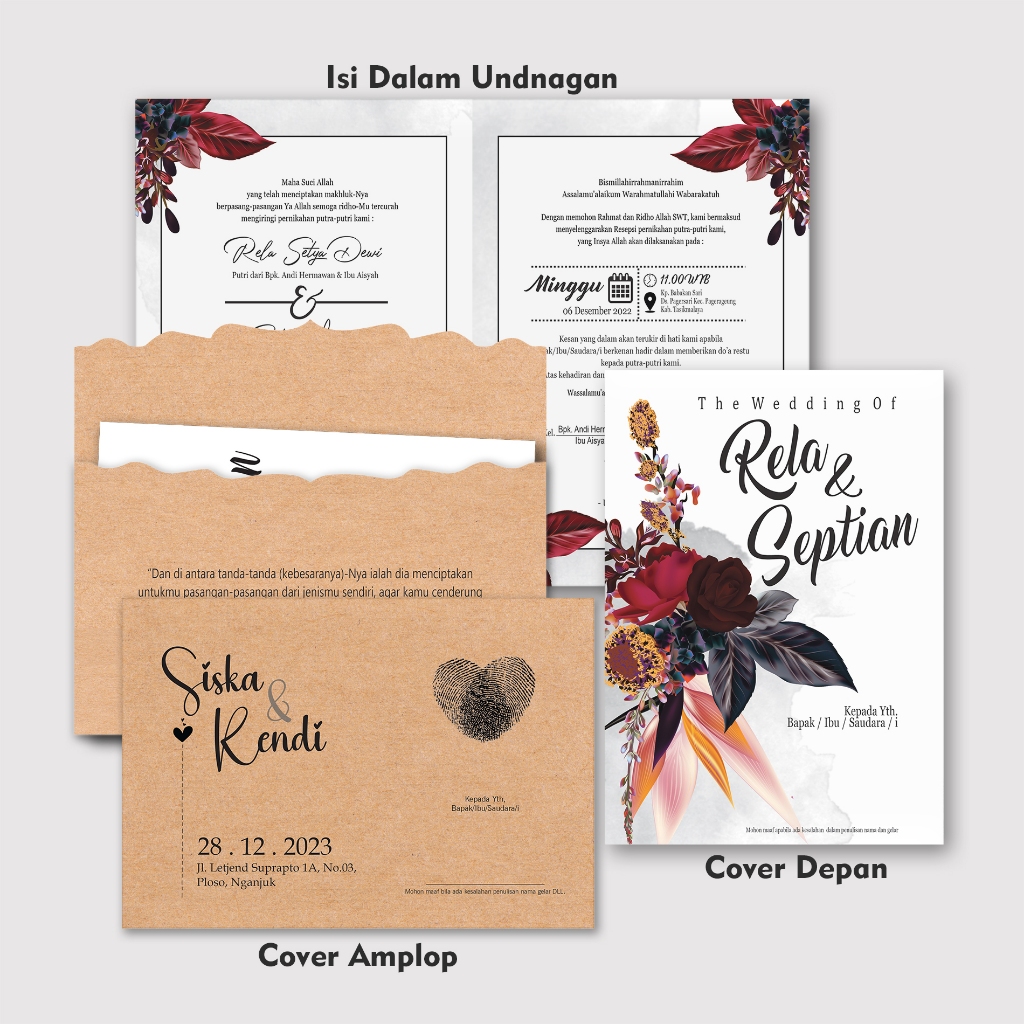 Jual UNDANGAN PERNIKAHAN AMPLOP AESTHETHIC - UNDANGAN NIKAH AMPLOP ...