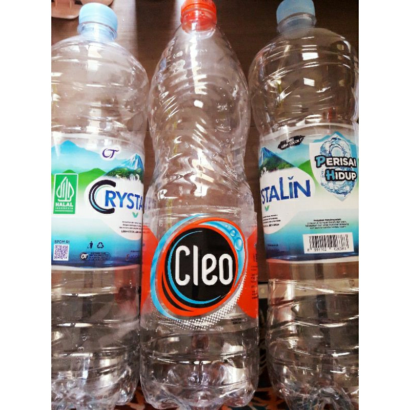 Jual Botol Kosong+Tutup Air Mineral Crystalin dan Cleo 1500 ML 1,5 L ...