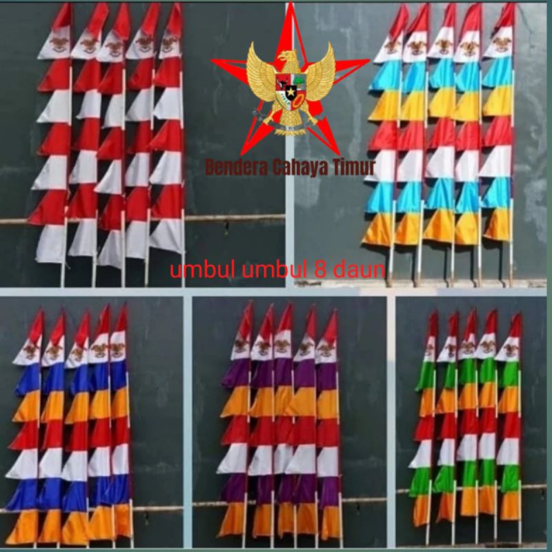 Jual umbul umbul bendera merah putih warna warni garuda delapan daun | Shopee Indonesia