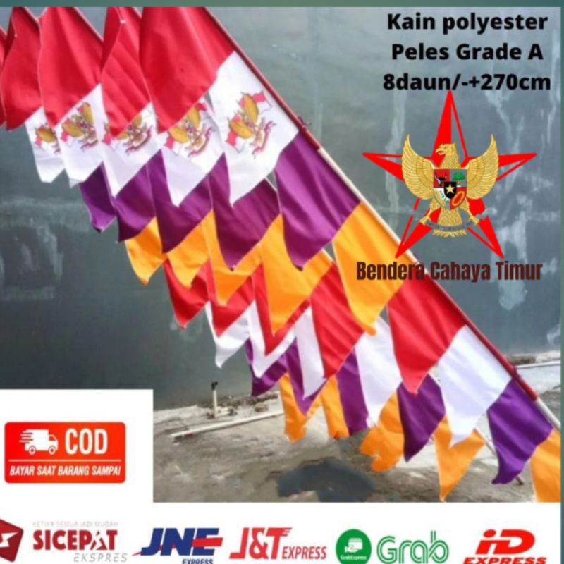 Jual umbul umbul bendera merah putih warna warni garuda delapan daun | Shopee Indonesia