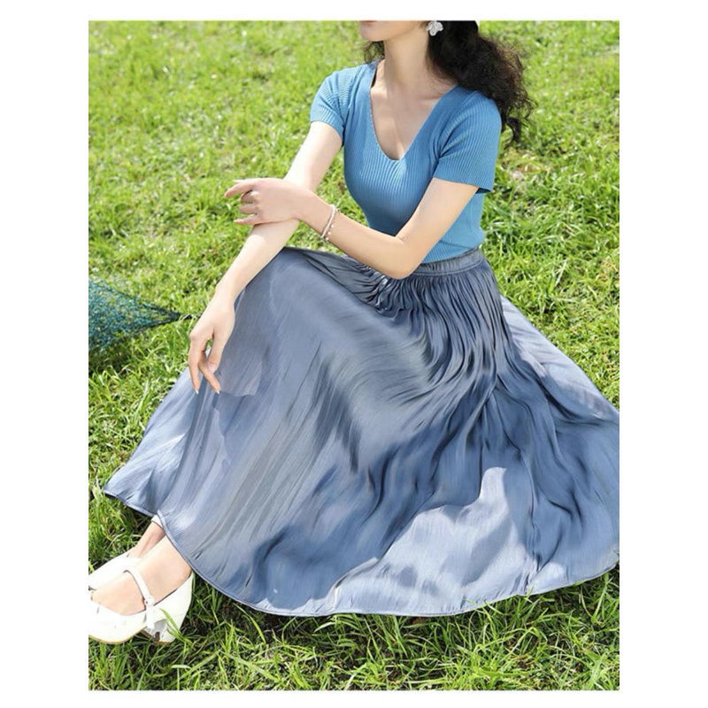 Jual Naddean - Shimmer Skirt / Rok A-line Korea / Rok Panjang Wanita ...