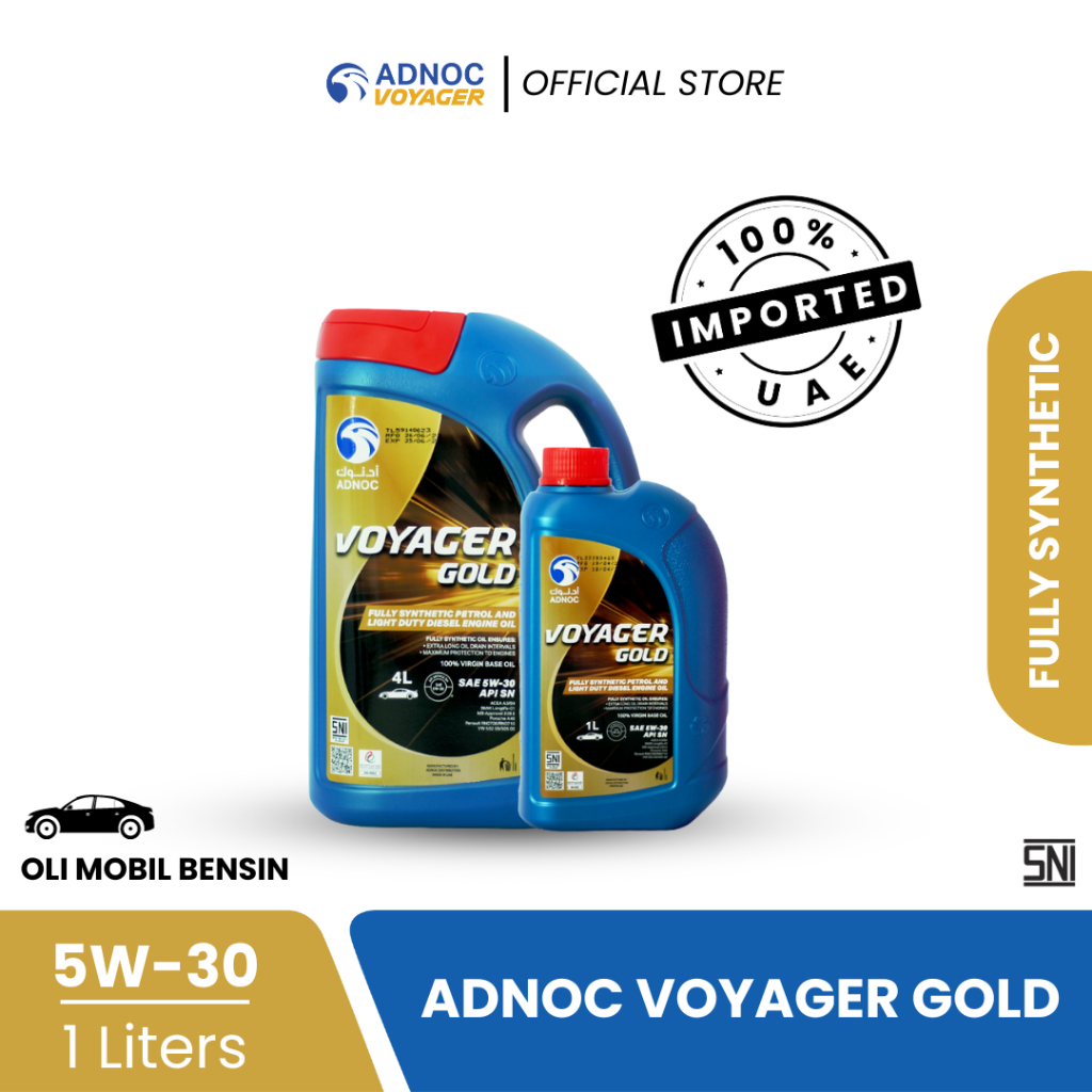 Jual Oli Mobil Bensin ADNOC Voyager Gold 5W30 Fully Synthetic (1L ...