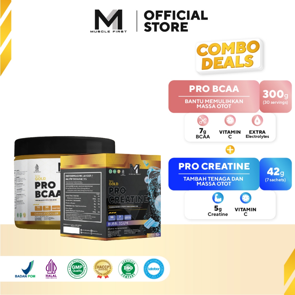 Jual [BUNDLE] MUSCLE FIRST Pro BCAA 300gr + Pro Creatine Box | Shopee ...