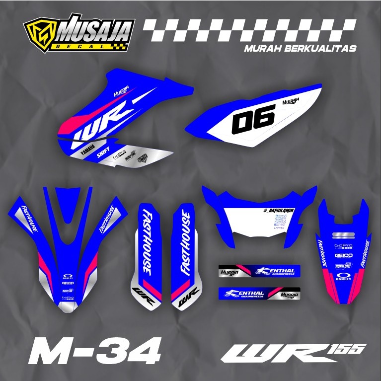 Jual Decal Wr 155 Full body biru putih - dekal wr155 fullbody | Shopee ...