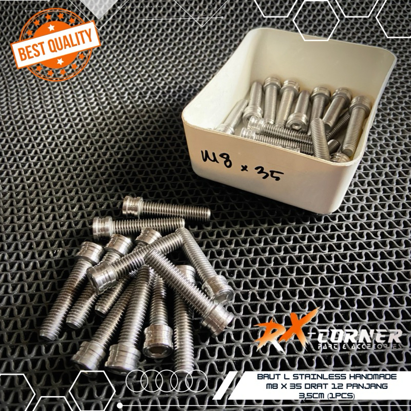 Jual Baut Baud L Custome M8x35 Drat 12 Panjang 3,5cm ( 1pcs ) | Shopee ...
