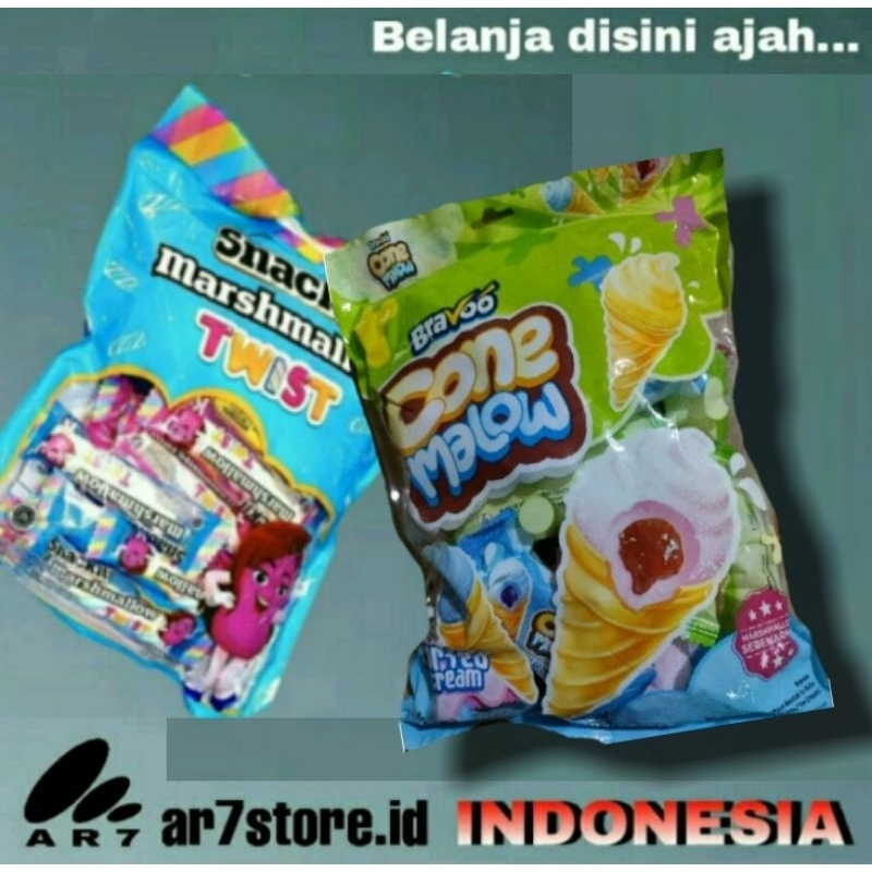 Jual SNACKIT MARSHMALLOW/CONE MALLOW TWIST/CONE MALLOW isi 24 pcs ...