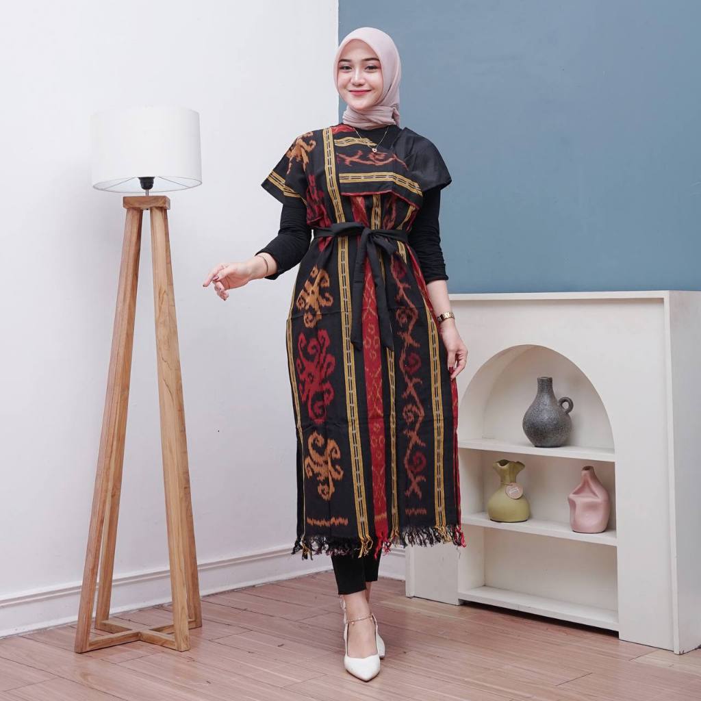 Jual DRESS AURORA TENUN IKAT ASLI SONGKET DRESS ETNIK DRESS KONDANGAN DRESS SONGKET KIMONIK ...