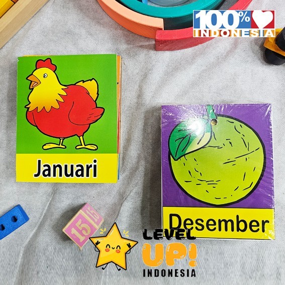 Jual Flash Card Kartu Mengenal Nama Bulan Hewan dan Buah - Mainan ...