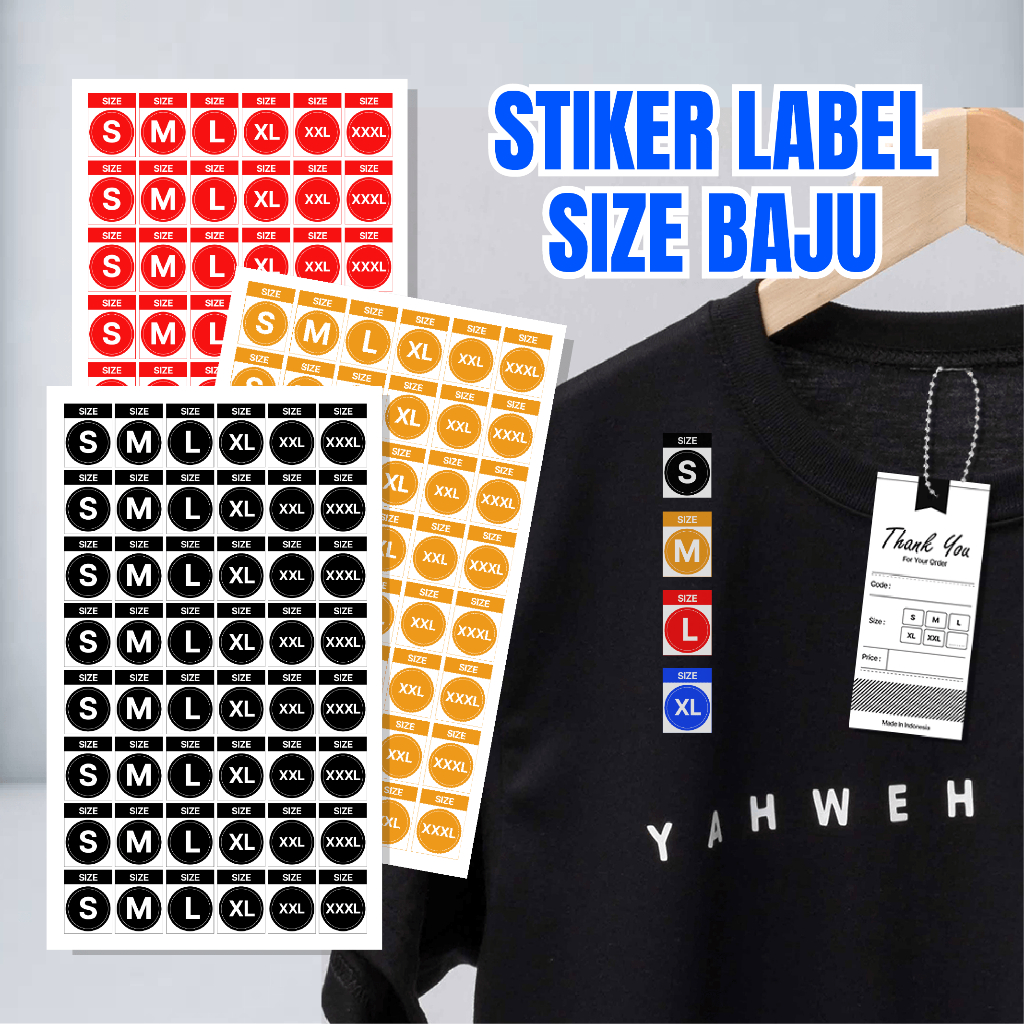Jual Stiker Ukuran Baju | Stiker Size | Label Size | -+460pcs ...