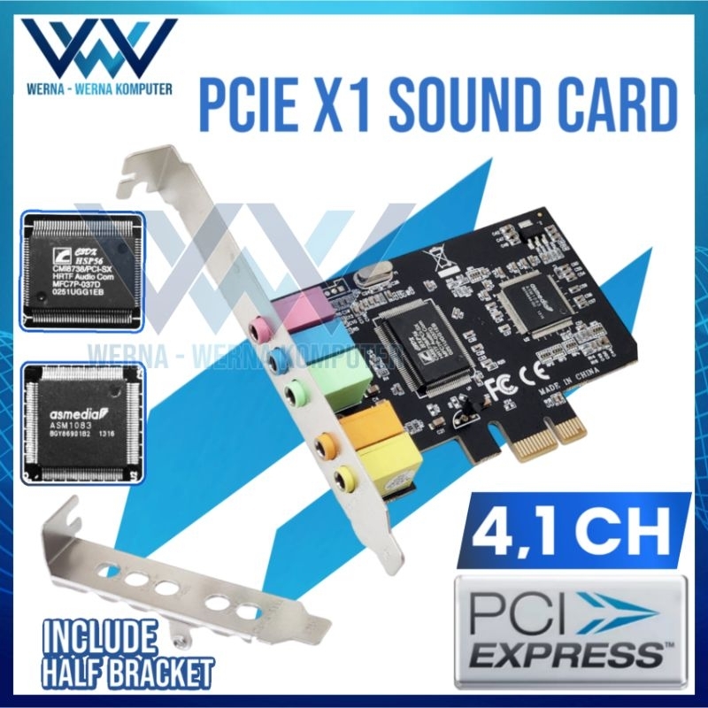 Jual PCIE X1 SOUND CARD 4.1 CH CMI 8738 SOUNDCARD PC PCI E EXPRESS ...