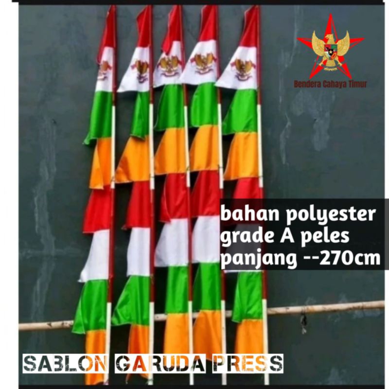 Jual umbul umbul bendera merah putih warna warni garuda delapan daun | Shopee Indonesia