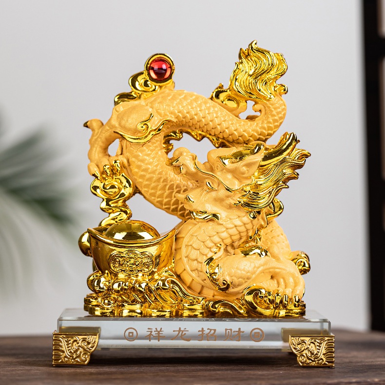 Jual Patung Naga Pajangan Imlek Hiasan Dekorasi Fengshui Kado Hadiah ...