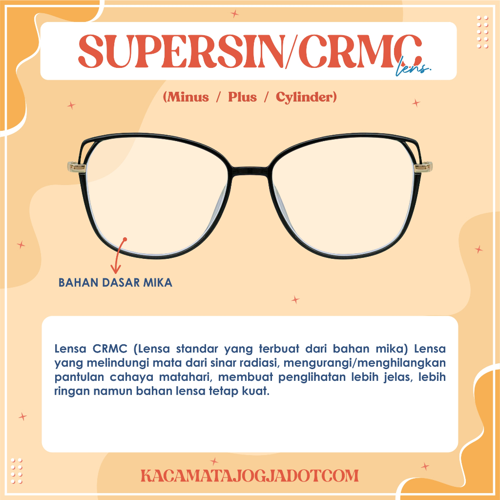 Jual LENSA KACAMATA SUPERSIN CRMC NORMAL/MINUS/PLUS/SILINDER | Shopee ...