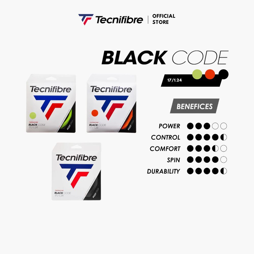 Jual Tecnifibre Tennis String BLACK CODE 17/1.24 | Senar Raket Tenis ...