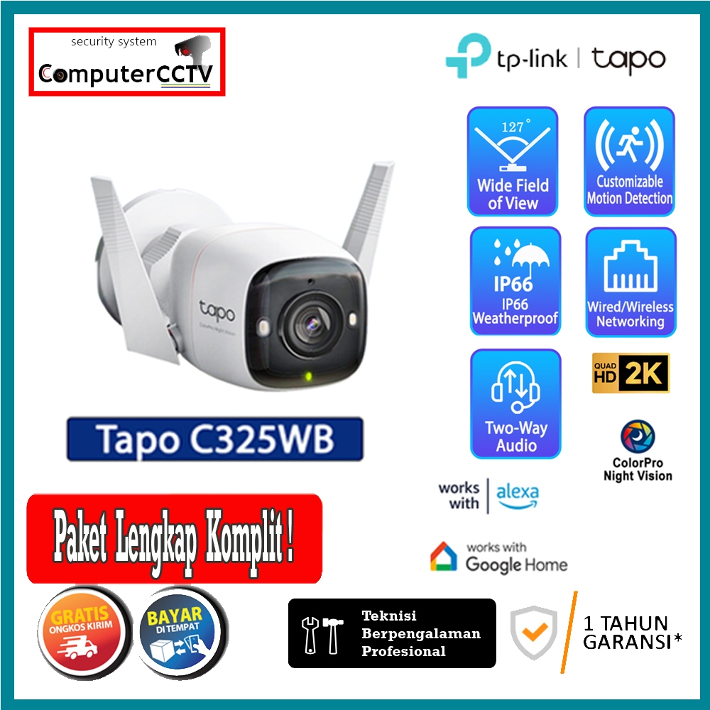 Jual TP-LINK CCTV TAPO C325WB WI-FI CAMERA 2K QHD COLORPRO OUTDOOR ...